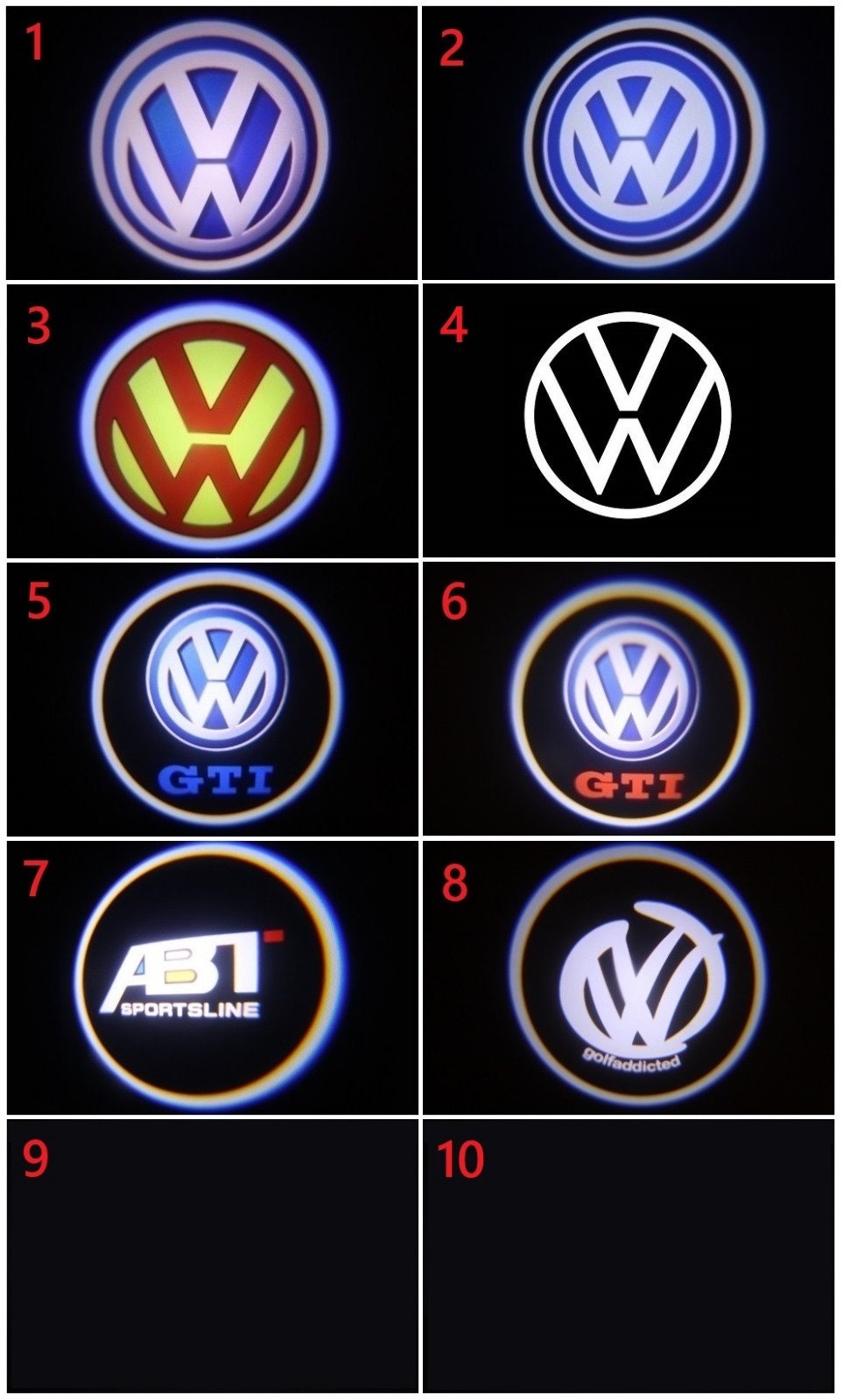 Projectors Lights Door Logo Volkswagen-wagen 2 Pcs - Etsy