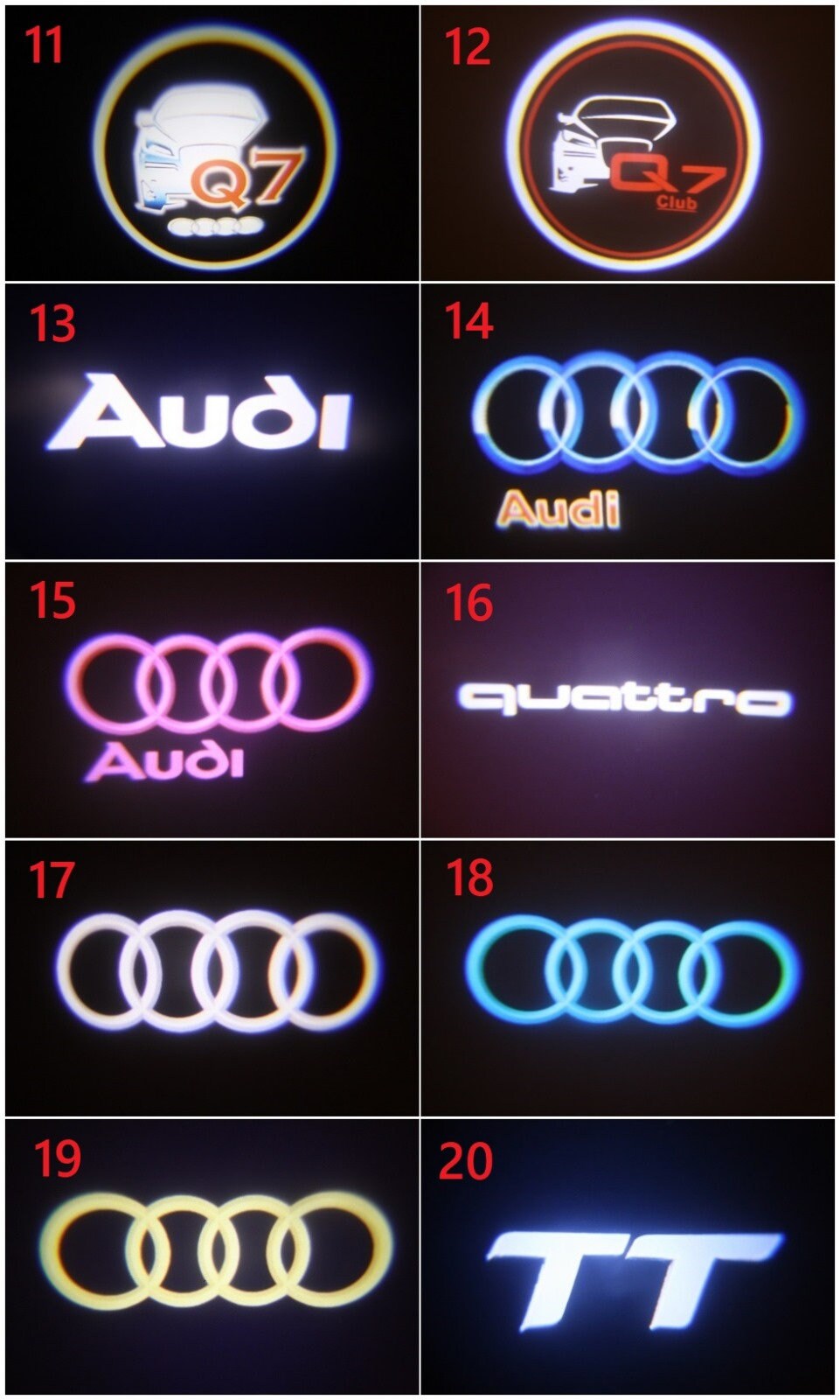 Universal Projectors Lights Door Logo Audi wired 2 Pcs - Etsy