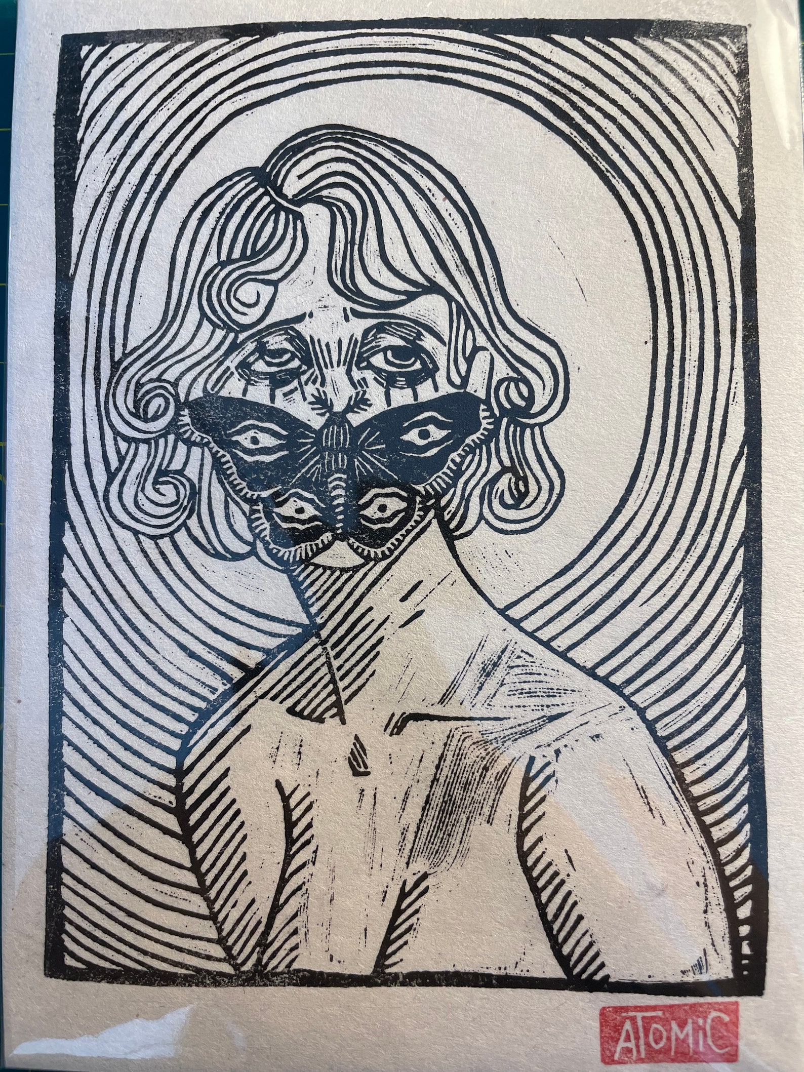 Vintage Flapper Inspired Lino Cut Print | Horror Inspired | 1920s ...