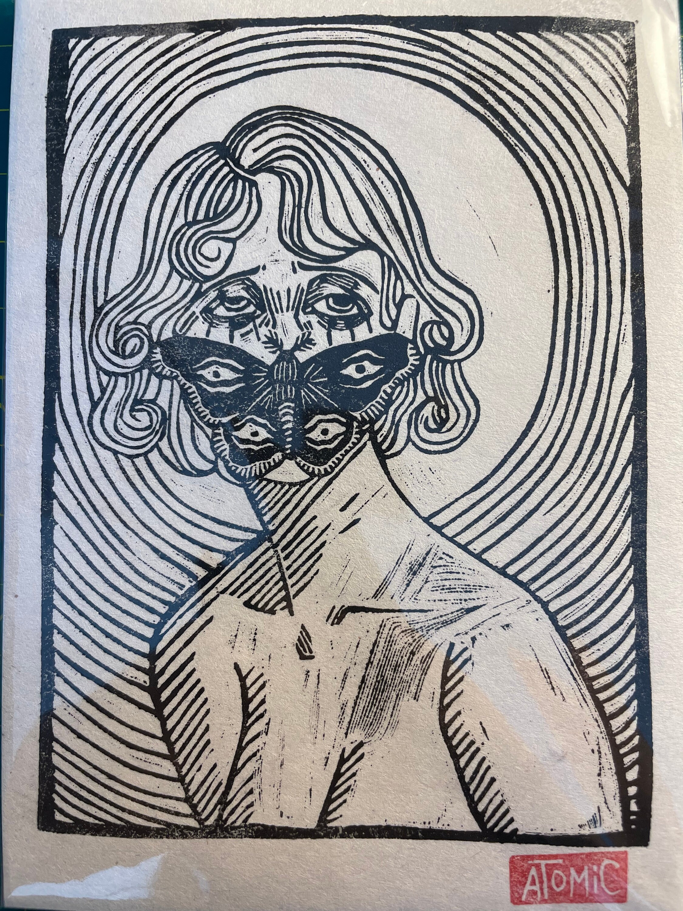 Vintage Flapper Inspired Lino Cut Print | Horror Inspired | 1920s ...