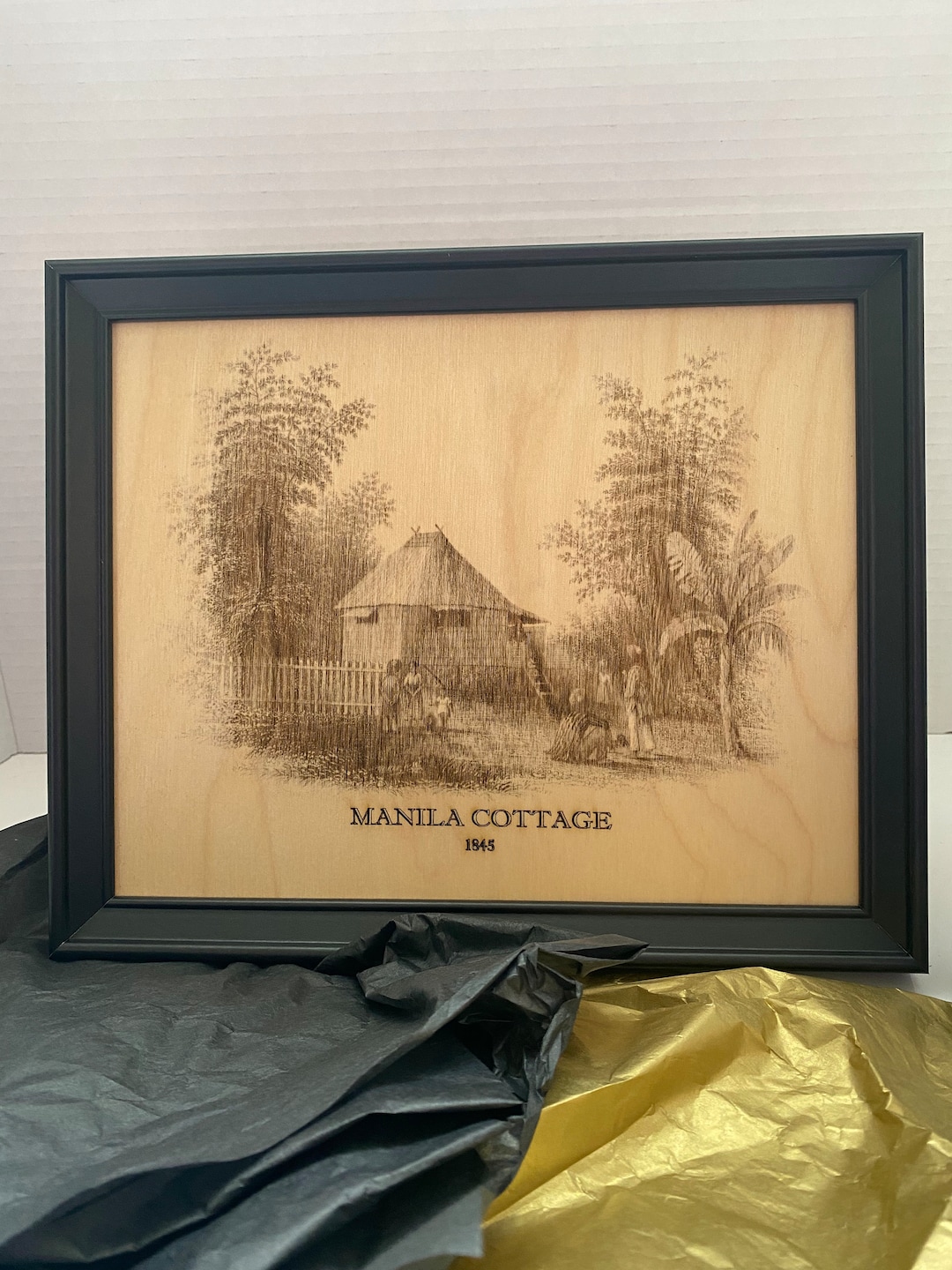 Vintage Manila Cottage Engraved Wood Wall Art - Filipino Culture - Etsy