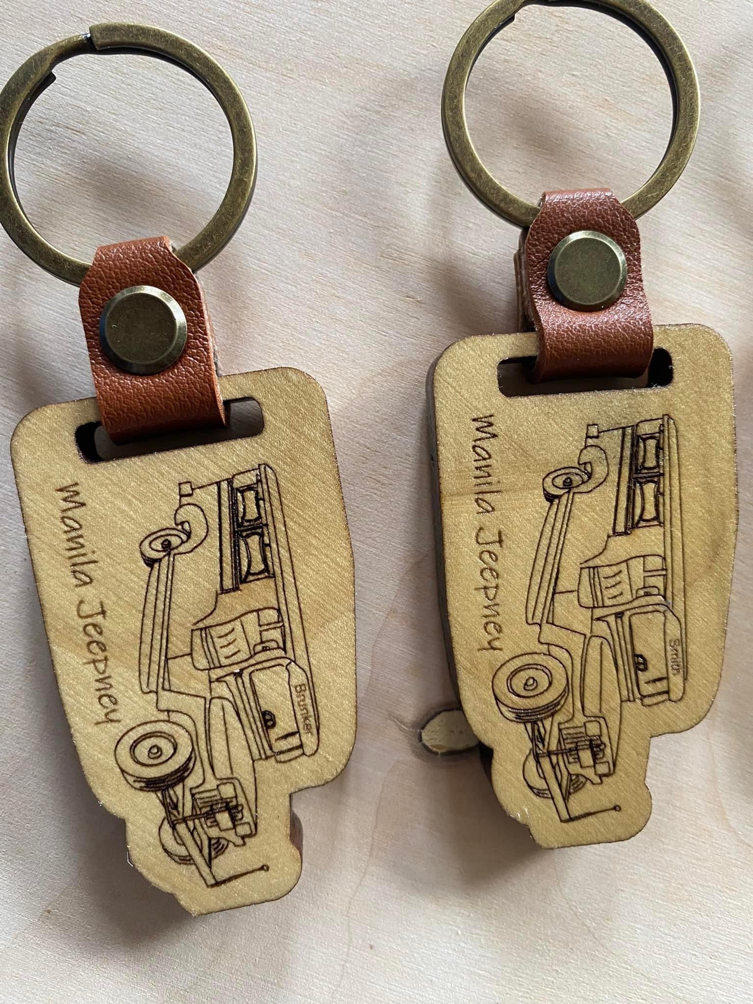 Philippine Flag & Jeepney Key Chains Engraved in Wood | Filipino ...