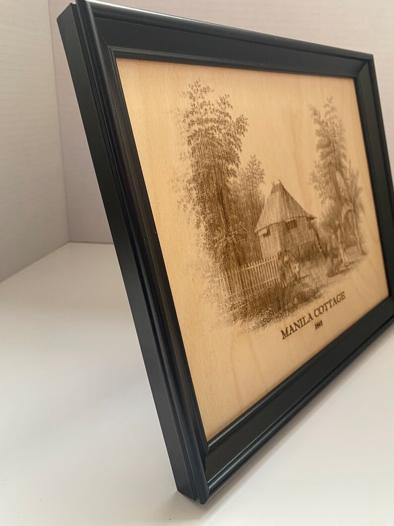 Vintage Manila Cottage Engraved Wood Wall Art - Filipino Culture - Etsy