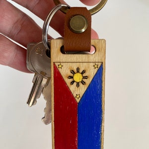 Philippine Flag & Jeepney Key Chains Engraved in Wood | Filipino ...