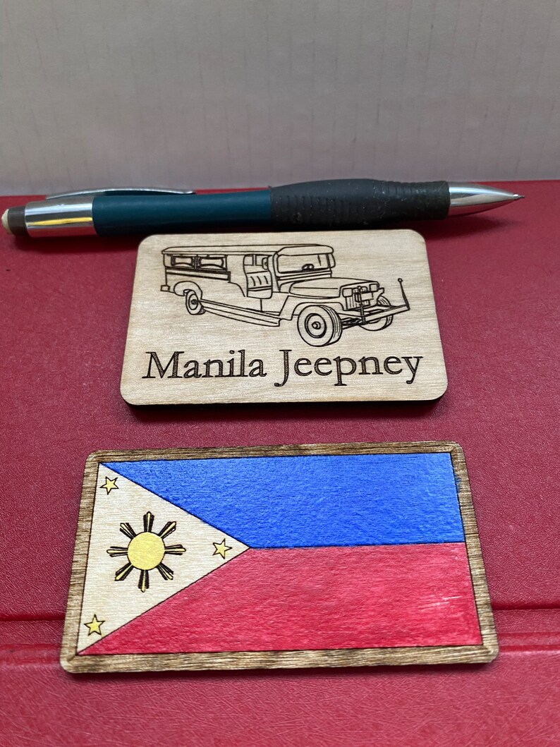 Philippine Flag & Jeepney Key Chains Engraved in Wood | Filipino ...
