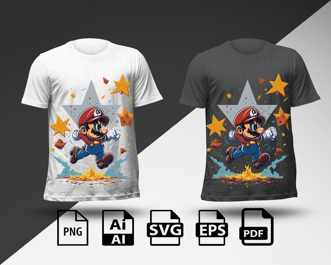 Digital Super Mario T-shirt Svg, Kids Shirt, Super Mario Dress ...