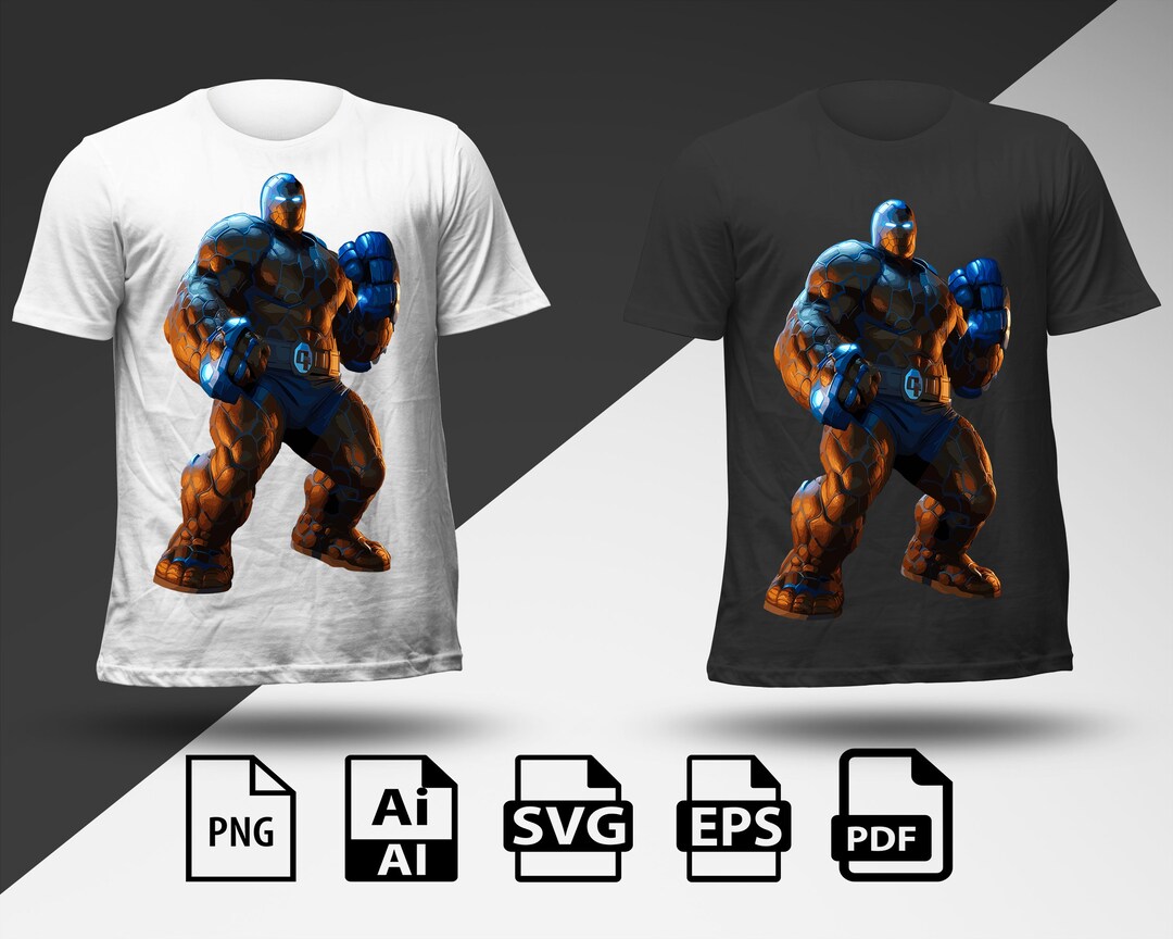 Marvel Superhero the Thing Print SVG/PNG T-shirt Design for Avengers ...