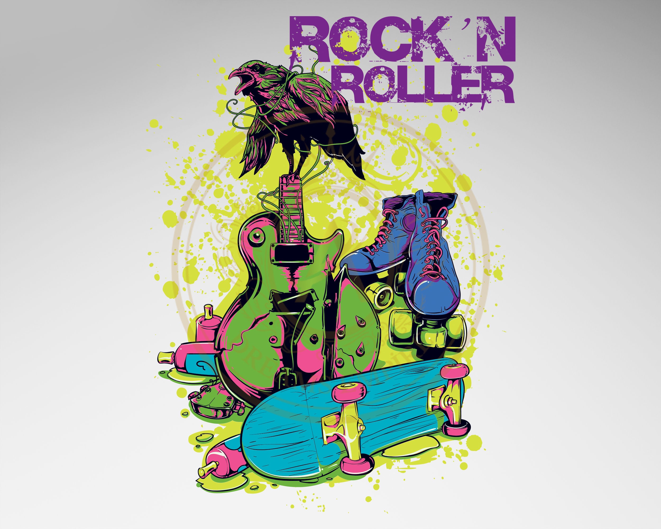 Rock'n Roll T-shirt Design Rock'n Roll Printable - Etsy