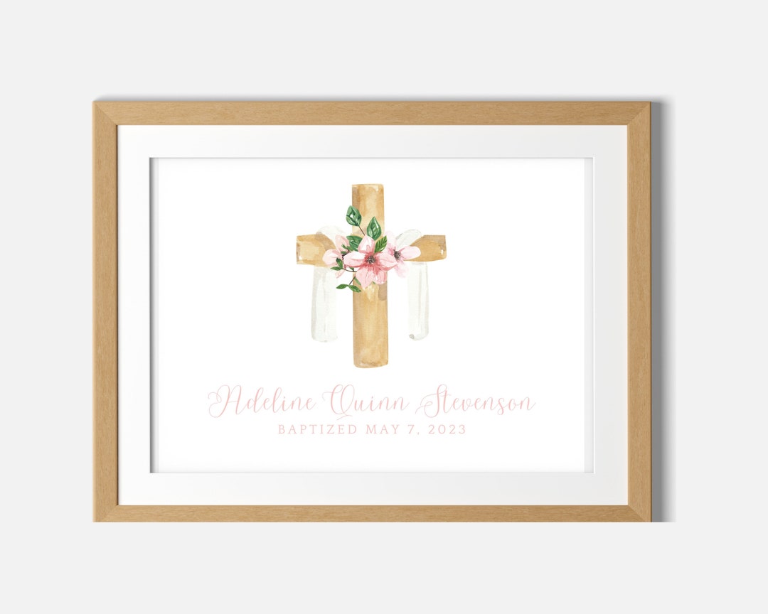 Printable Baptism Art for Girl Nursery | Baby Girl Room Decor ...