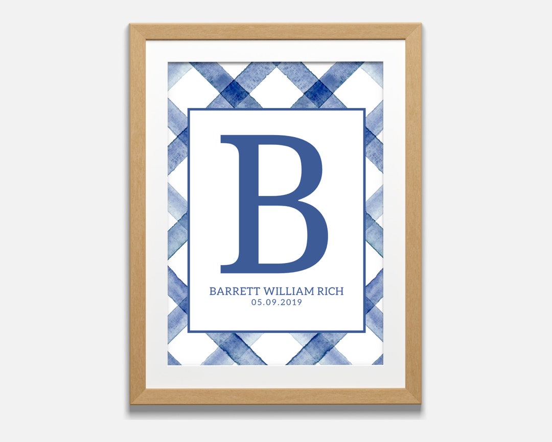 Custom Initial Print | Name Printable | Personalized Nursery Print ...