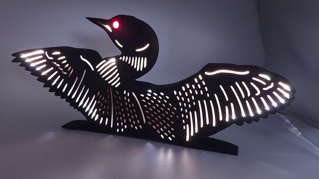 Lighted Wooden Loon - Etsy