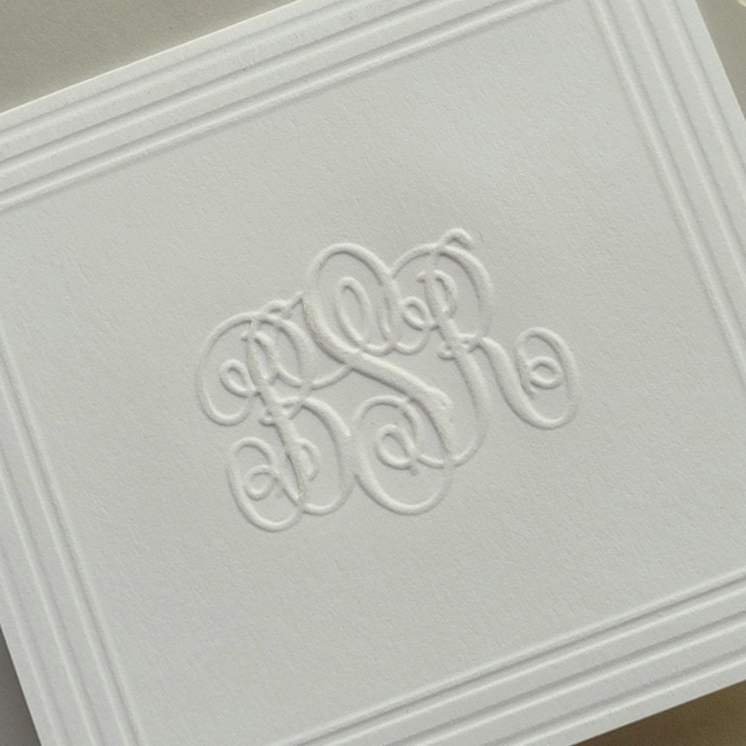 50 Custom Embossed Gift Enclosure Mini Folded Cards With - Etsy