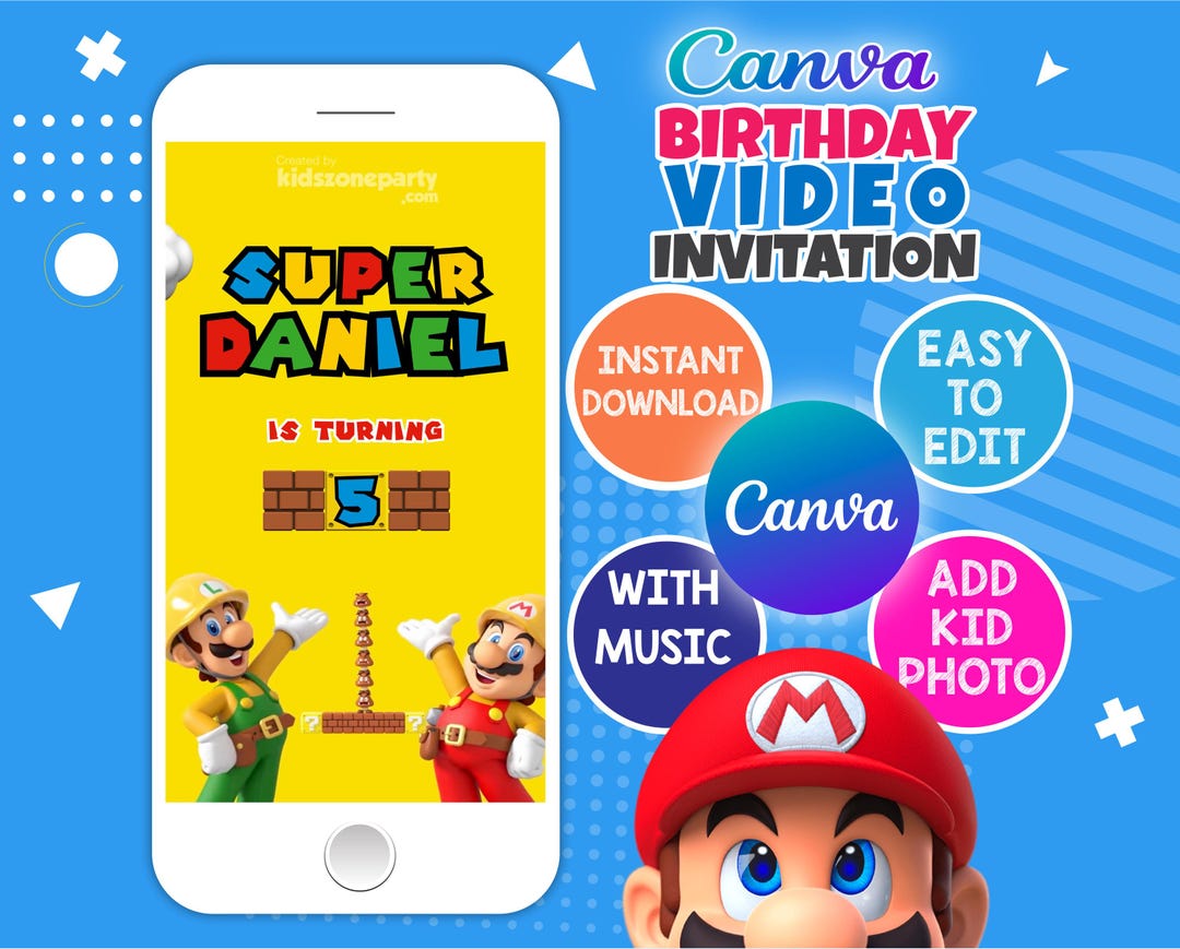 Editable and Instant Downloadable Video Invitation With a Song, Digital ...