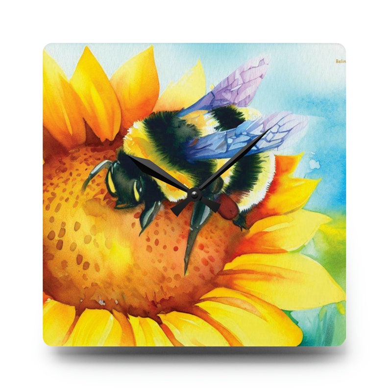Sunny Buzz - Acrylic Bumble Bee Wall Clock - Etsy