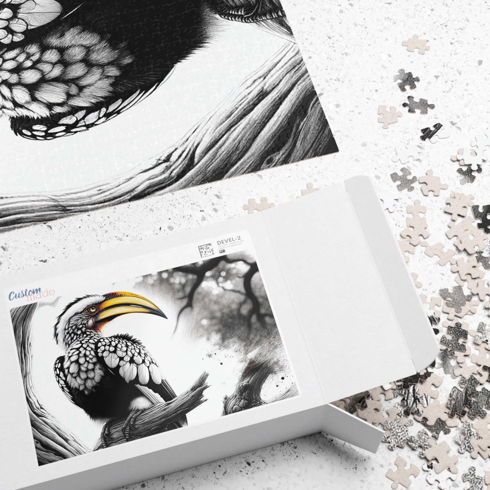 African Yellow Billed Hornbill Puzzle 110, 252, 520, 1014-piece Puzzle ...