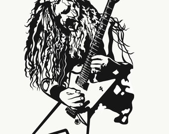 Dimebag Darrell Sticker, Dimebag Darrell Decal, Pantera Sticker ...
