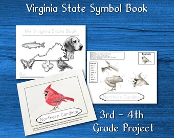 VIRGINIA Coloring Page With State Facts - Printable United States of ...