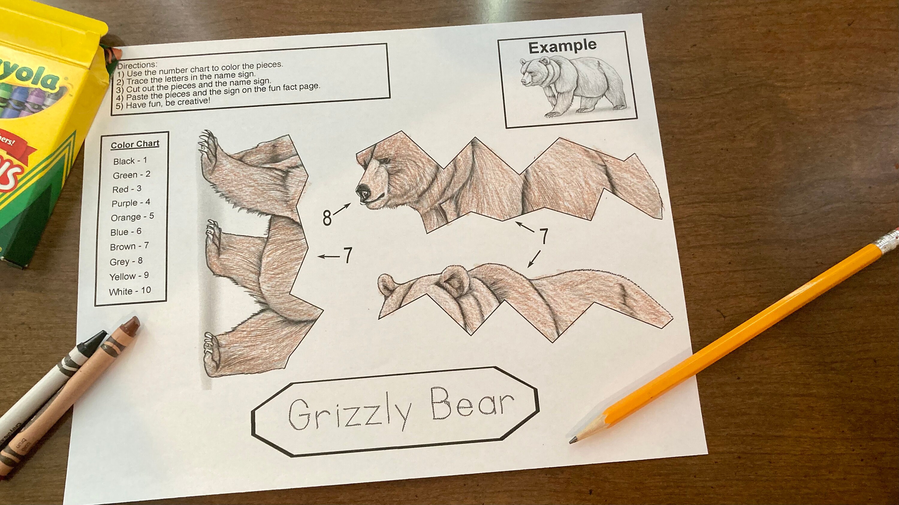 Printable Grizzly Bear Art Project - Etsy