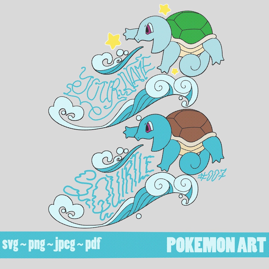 Pokemon Squirtle Svg Png File Anime Design Digital Download