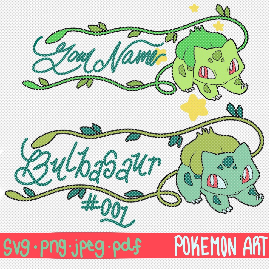 Pokemon, Bulbasaur, SVG, PNG File, Anime, Design, Digital Download ...