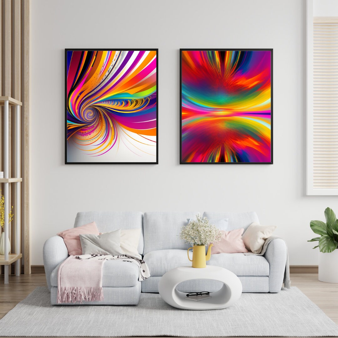 Colorful Abstract Wall Art, Digital Wallart, Digital Wall Art Download ...