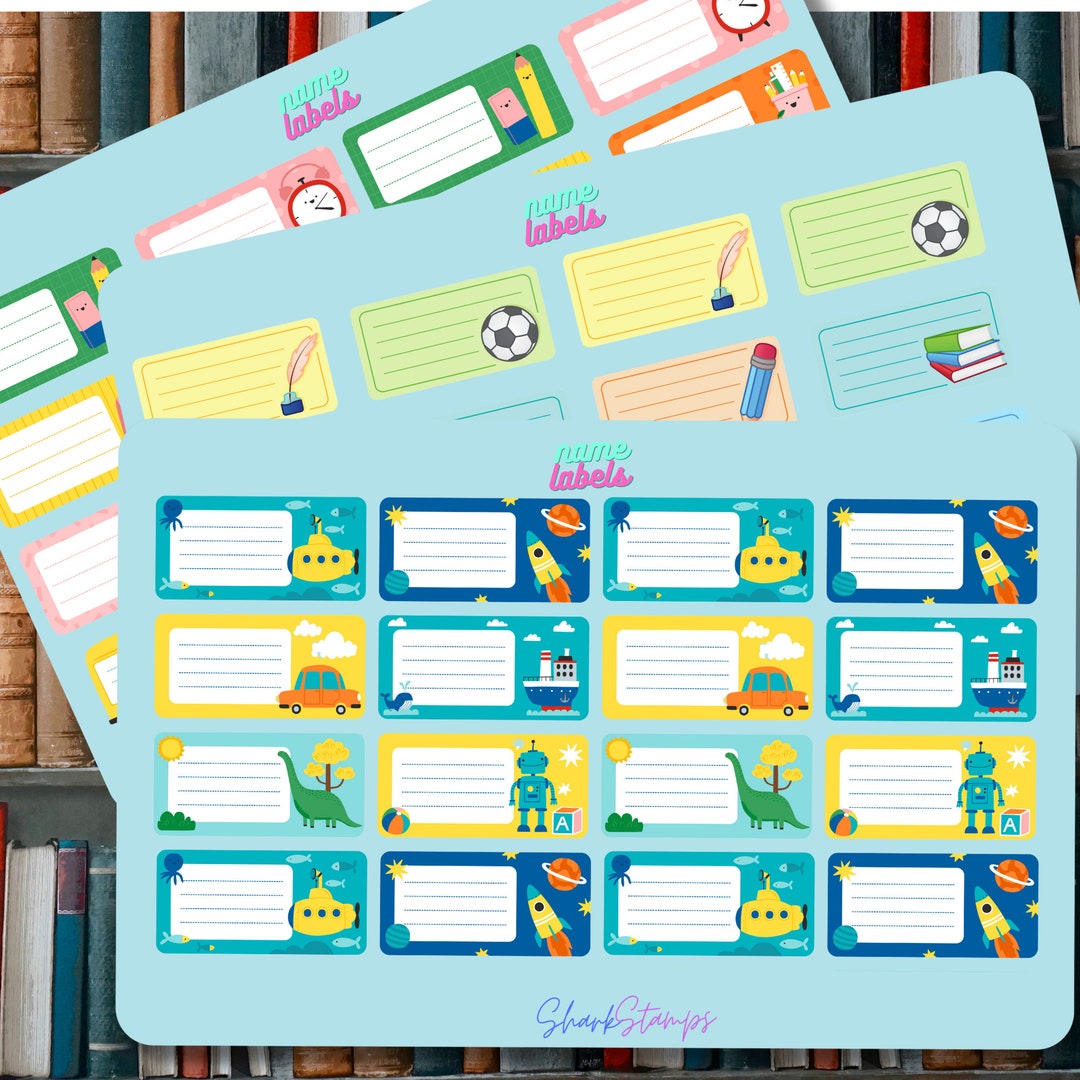 NOTEBOOK BOOK LABELS Name Tags for School Books and - Etsy