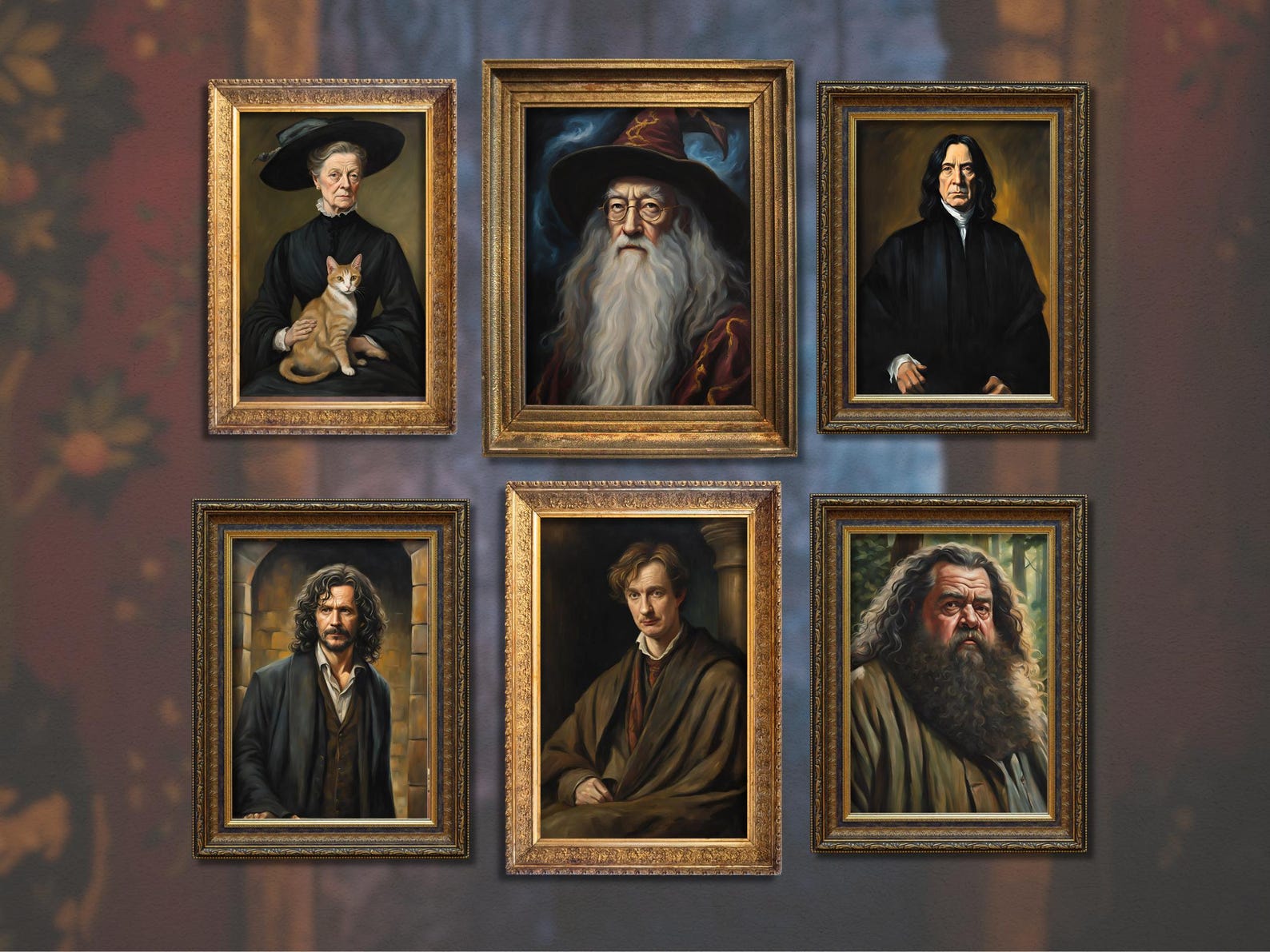 Set of +20 Wizard and Witch Portraits: DIY Gold Frame Prints, Magic ...