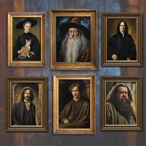 Set of +20 Wizard and Witch Portraits: DIY Gold Frame Prints, Magic ...