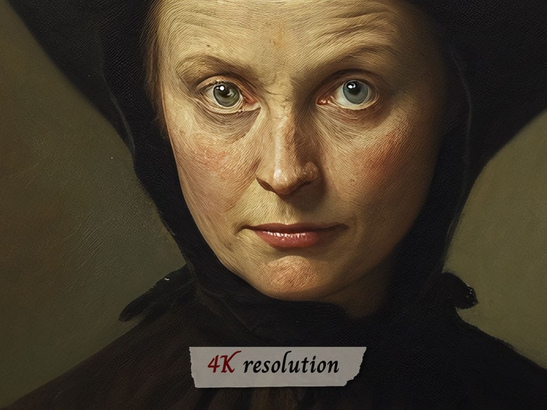 Witch Portrait Paint Printable Vintage Wall Art School of - Etsy