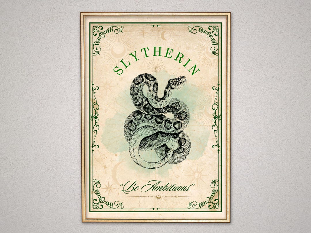 Snake Vintage Poster Wizard School Houses Ambition House Pride Harry ...