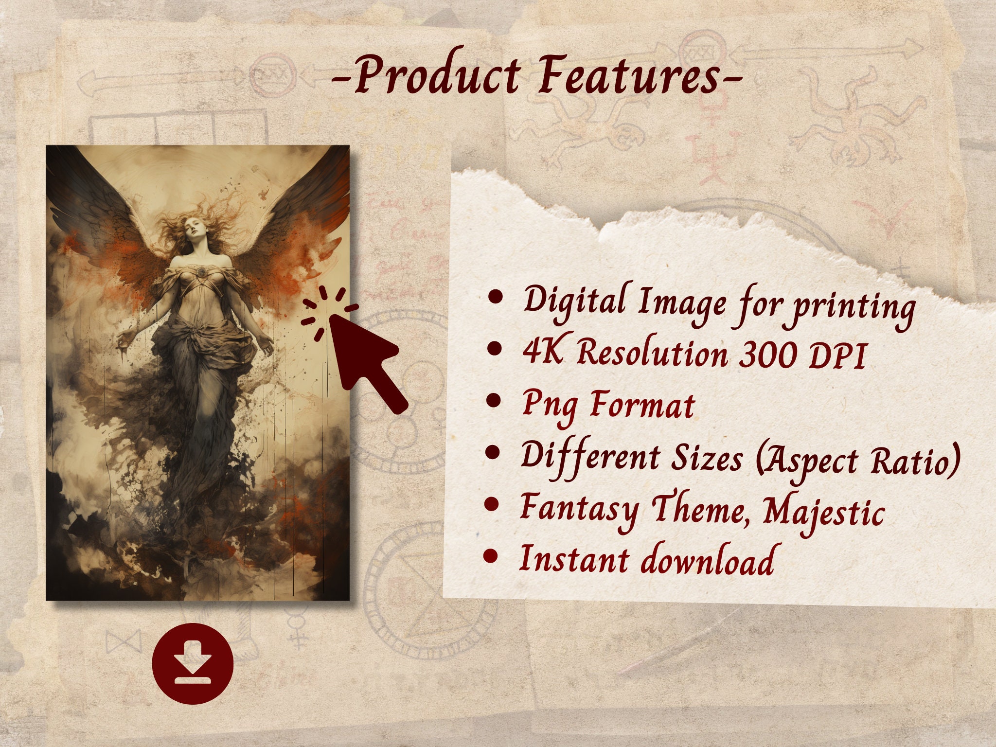 Angel Art 4K Wall Art Fantasy Poster Instant Download - Etsy