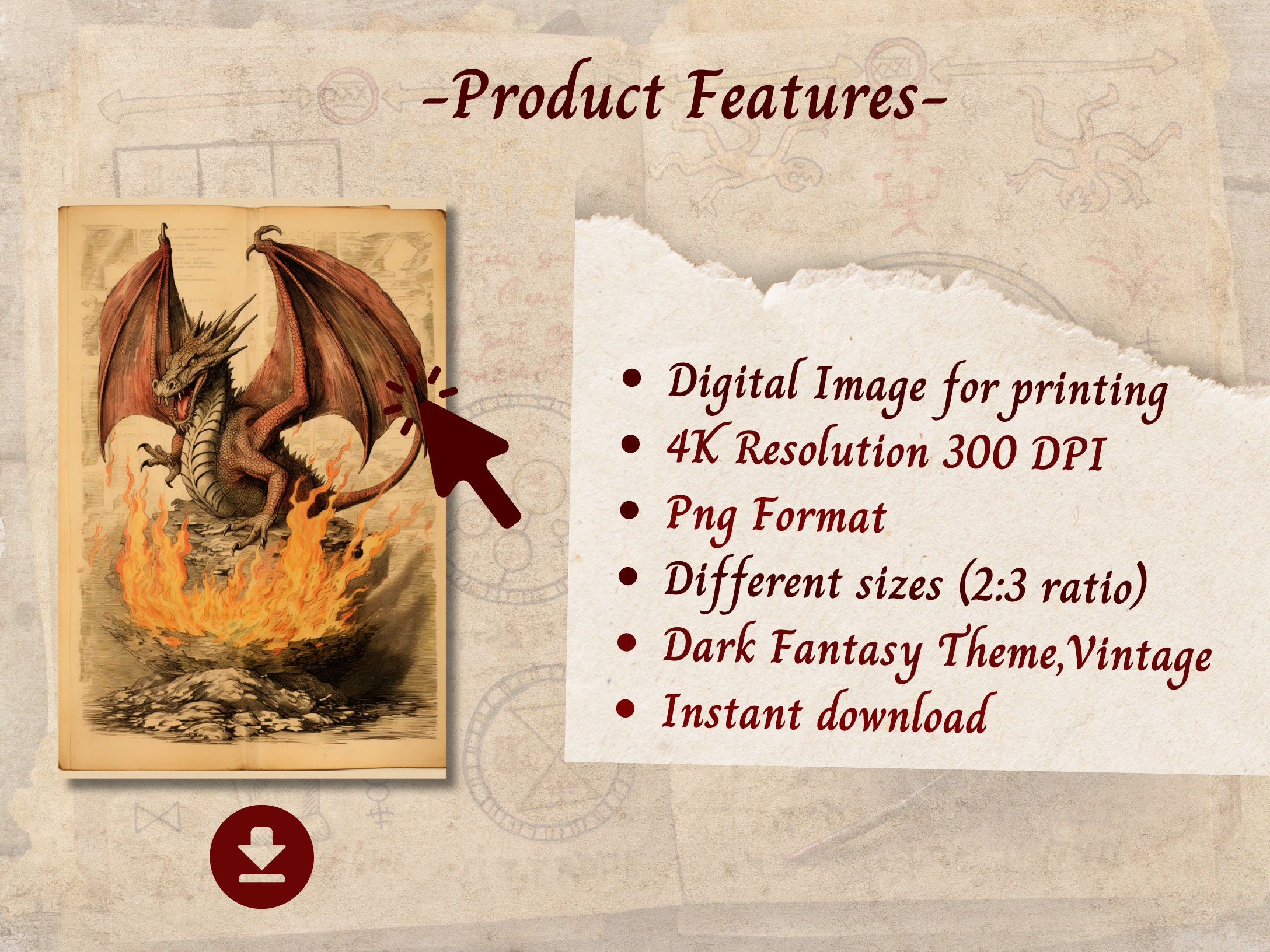 Dragon Art 4K Wall Art Fantasy Poster Digital Download - Etsy
