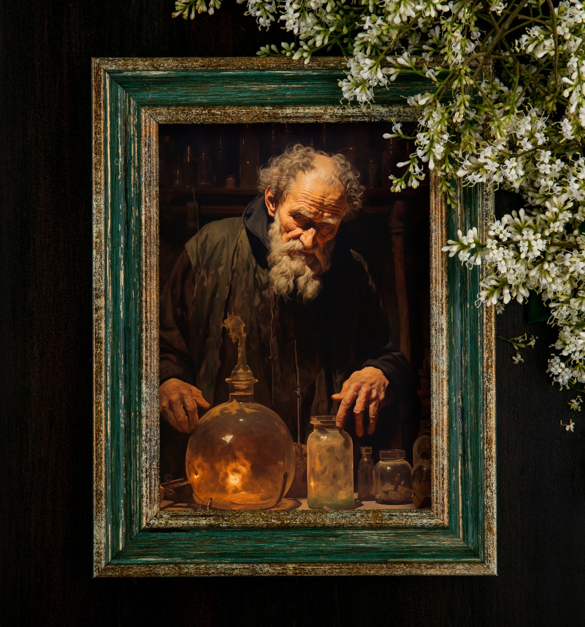 Alchemist Portrait Paint Printable Vintage Wall Art School - Etsy