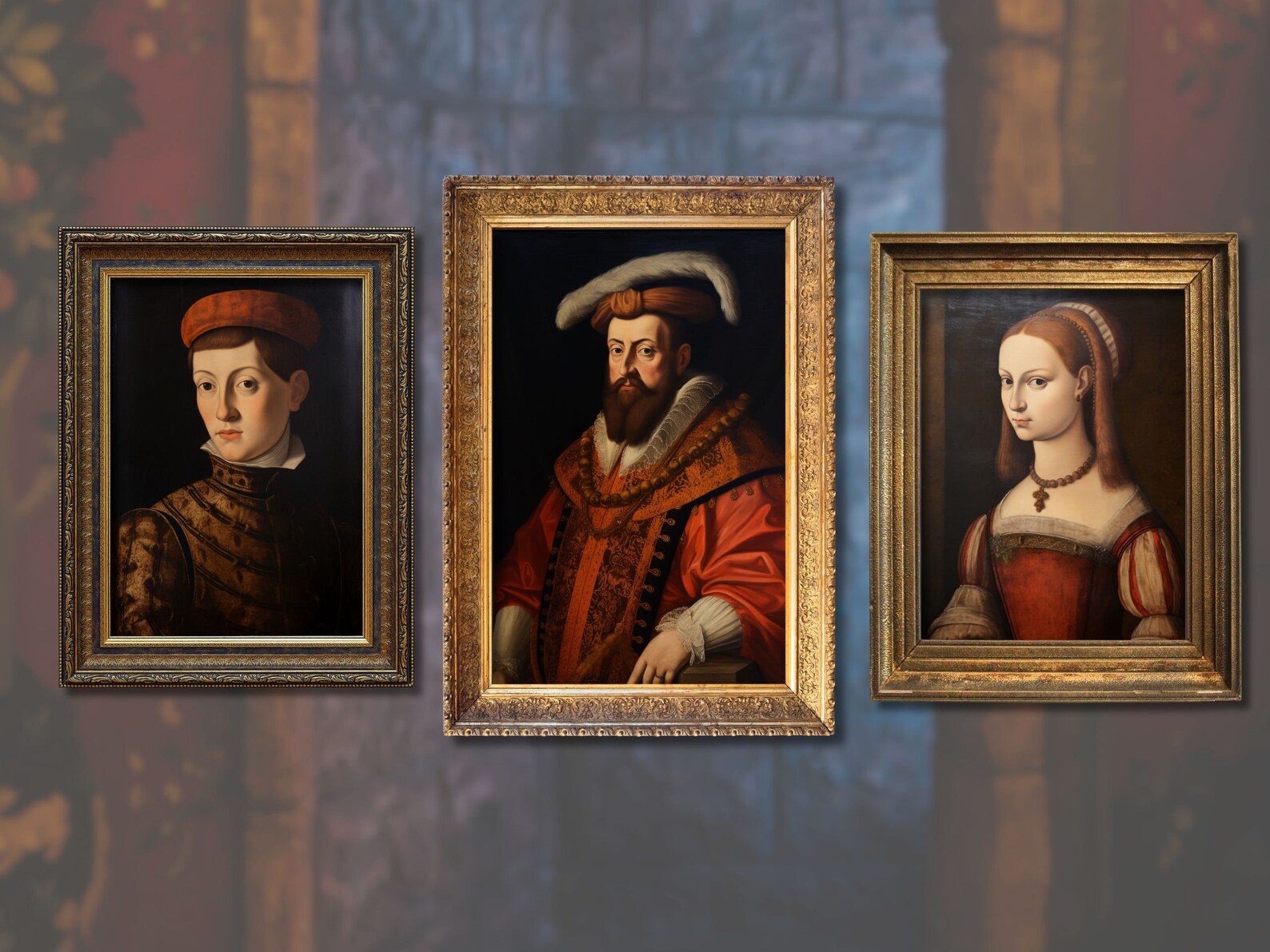 Portraits of Wizards & Witches | Medieval Castle Wall | Set of 12 ...