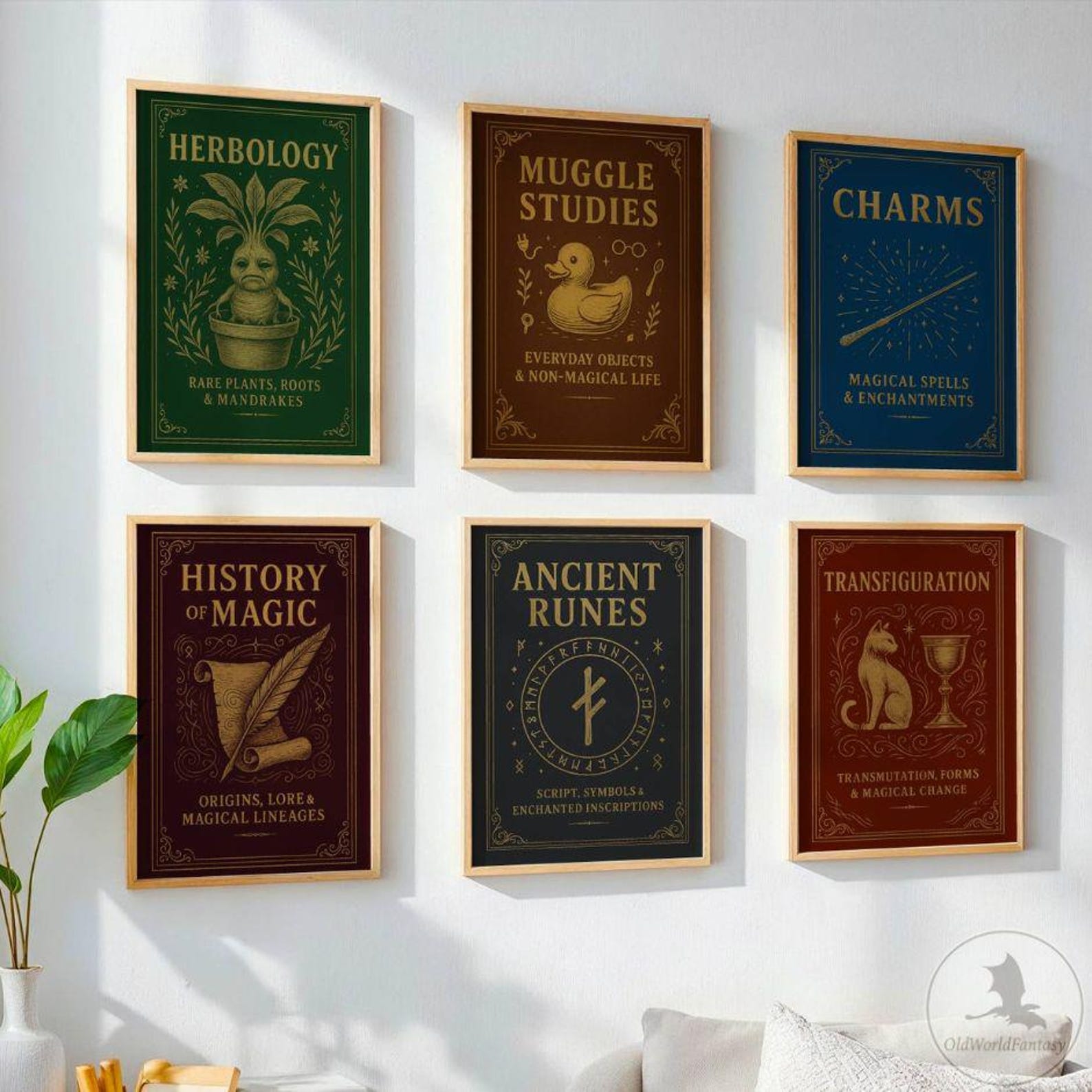 Set of 12 Wizarding Class Posters: DIY Academy Decor, Wizard School ...