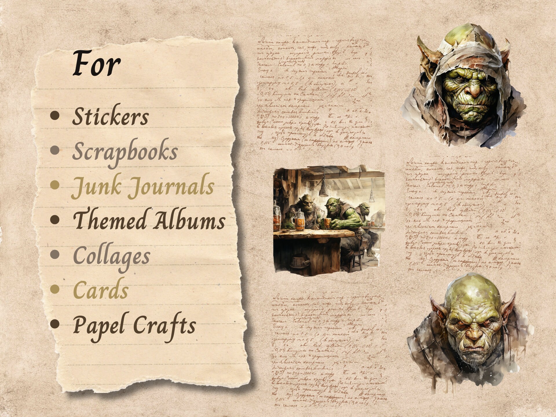 36 Wild Orcs Clipart Set Watercolor Style Instant Download - Etsy