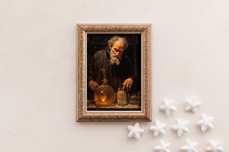 Alchemist Portrait Paint Printable Vintage Wall Art School - Etsy