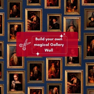 Portraits of Wizards and Witches Gallery Wall Set of 9 Vintage ...