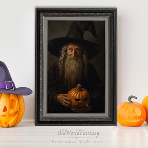 Wizard Portrait Paint Printable Vintage Wall Art School of - Etsy