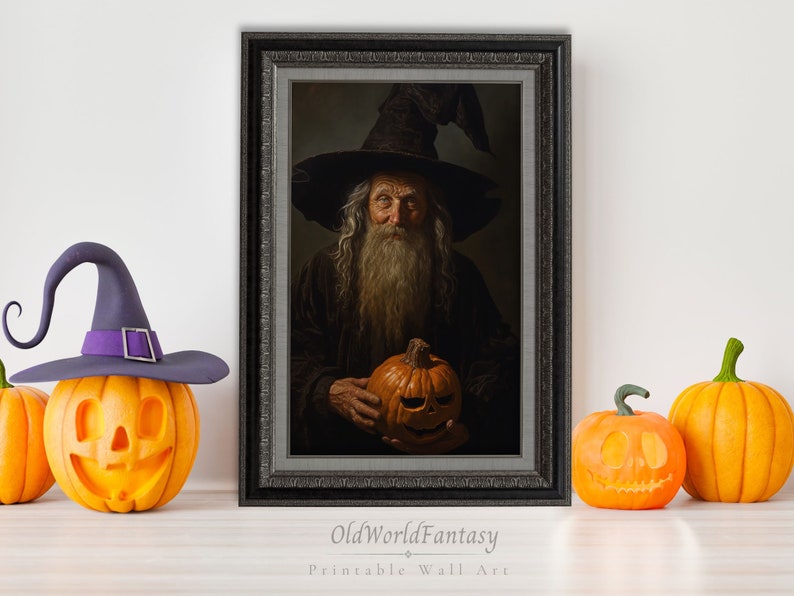 Wizard Portrait Paint Printable Vintage Wall Art School of - Etsy