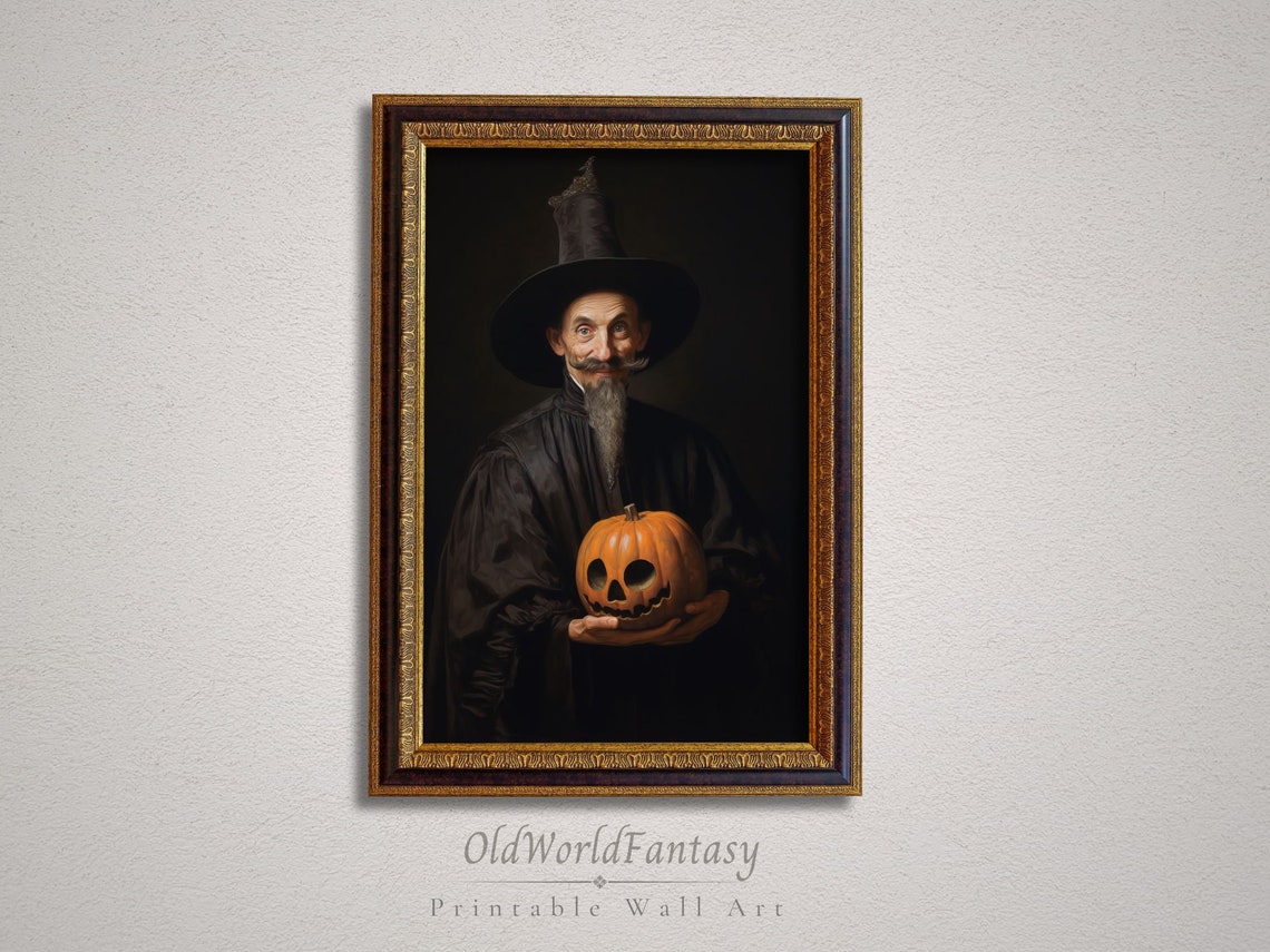 Wizard Portrait Paint Printable Vintage Wall Art School of - Etsy