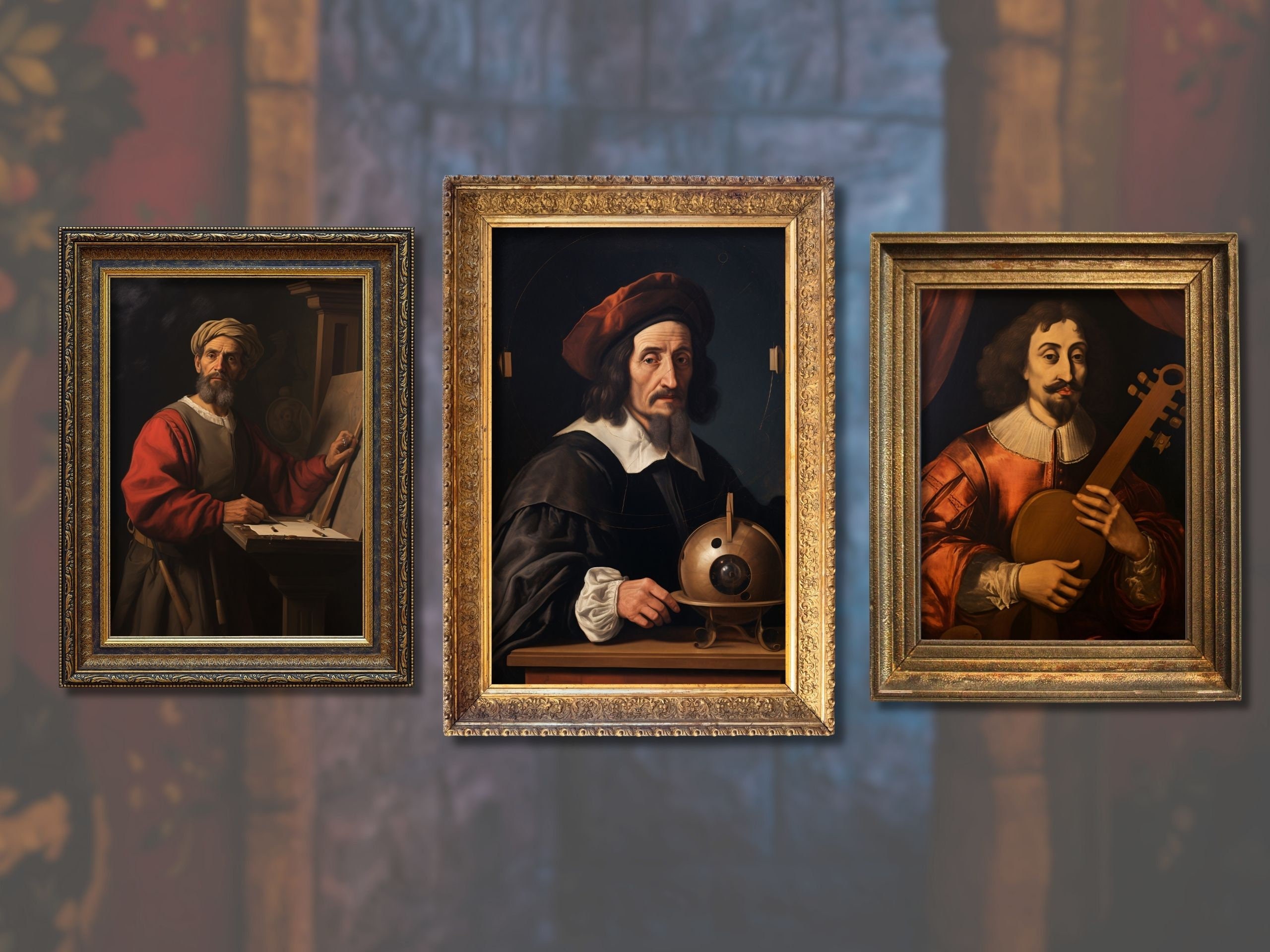Portraits of Wizards & Witches | Medieval Castle Wall | Set of 12 ...