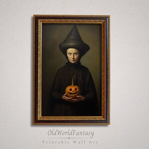 Witch Portrait Paint Printable Vintage Wall Art School of - Etsy