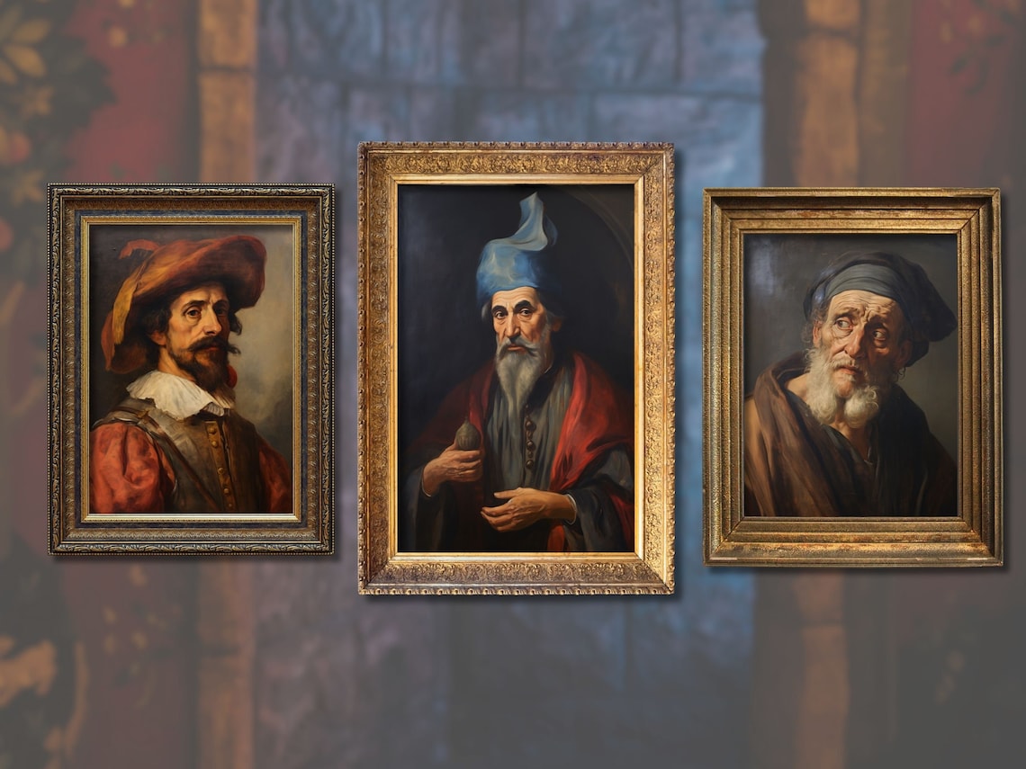 Portraits of Wizards & Witches | Medieval Castle Wall | Set of 12 ...