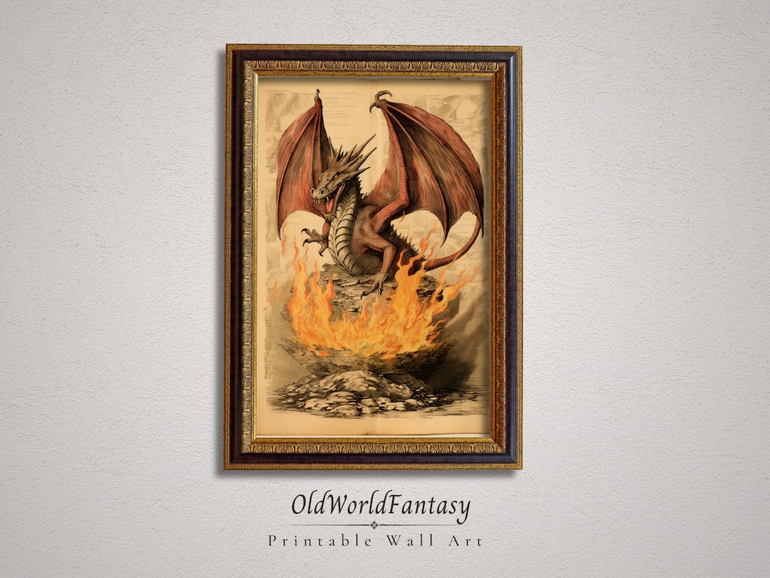 Dragon Art 4K Wall Art Fantasy Poster Digital Download - Etsy