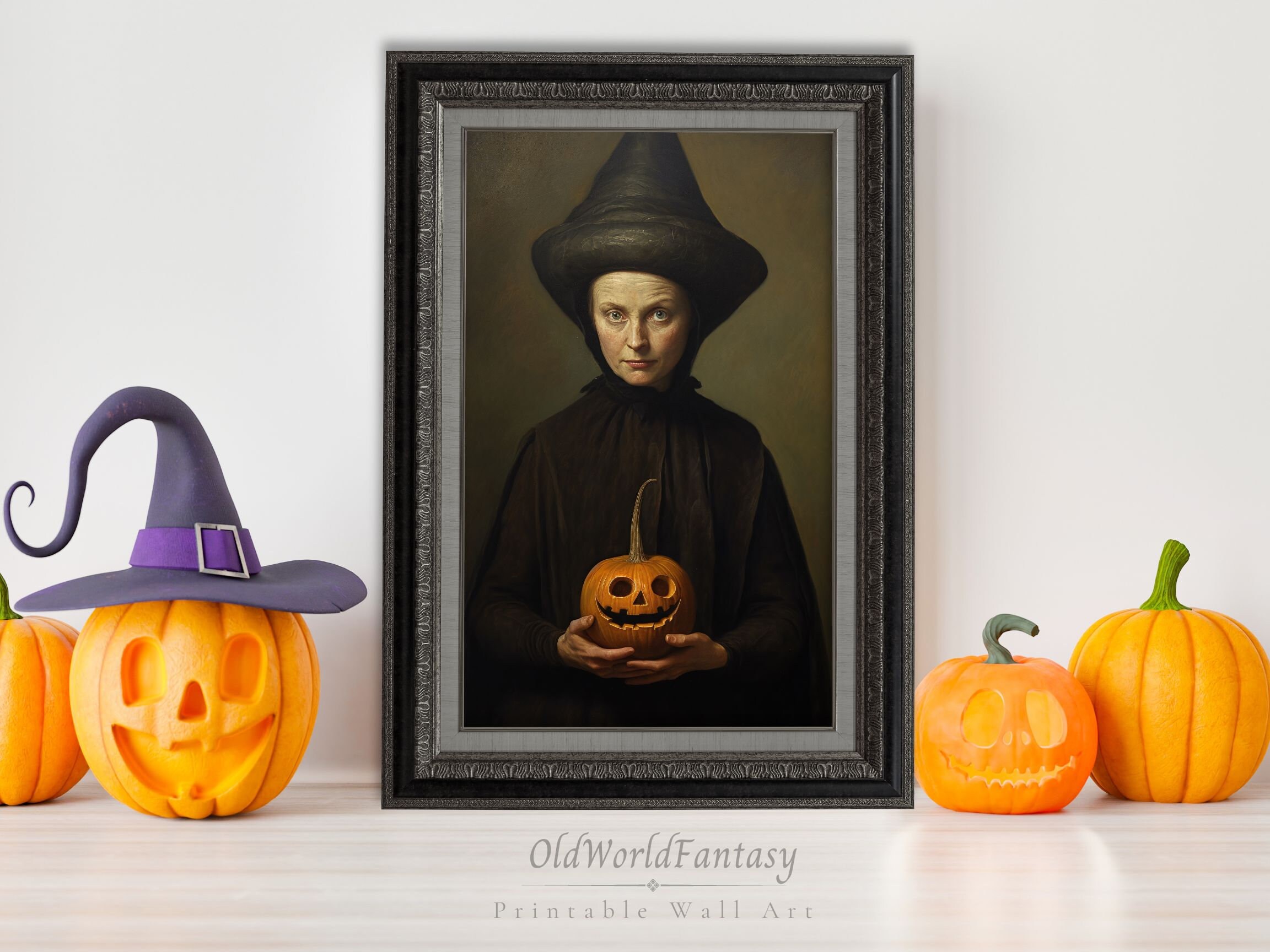 Witch Portrait Paint Printable Vintage Wall Art School of - Etsy