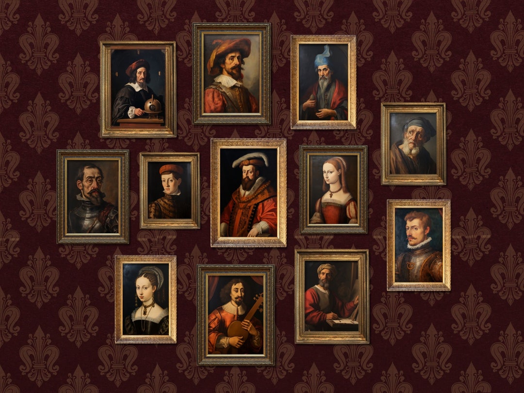Portraits of Wizards & Witches Medieval Castle Wall Set of - Etsy