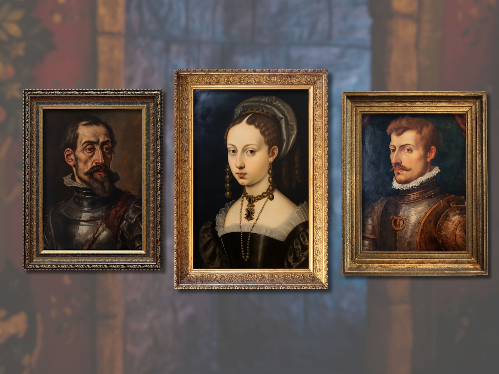 Portraits of Wizards & Witches | Medieval Castle Wall | Set of 12 ...