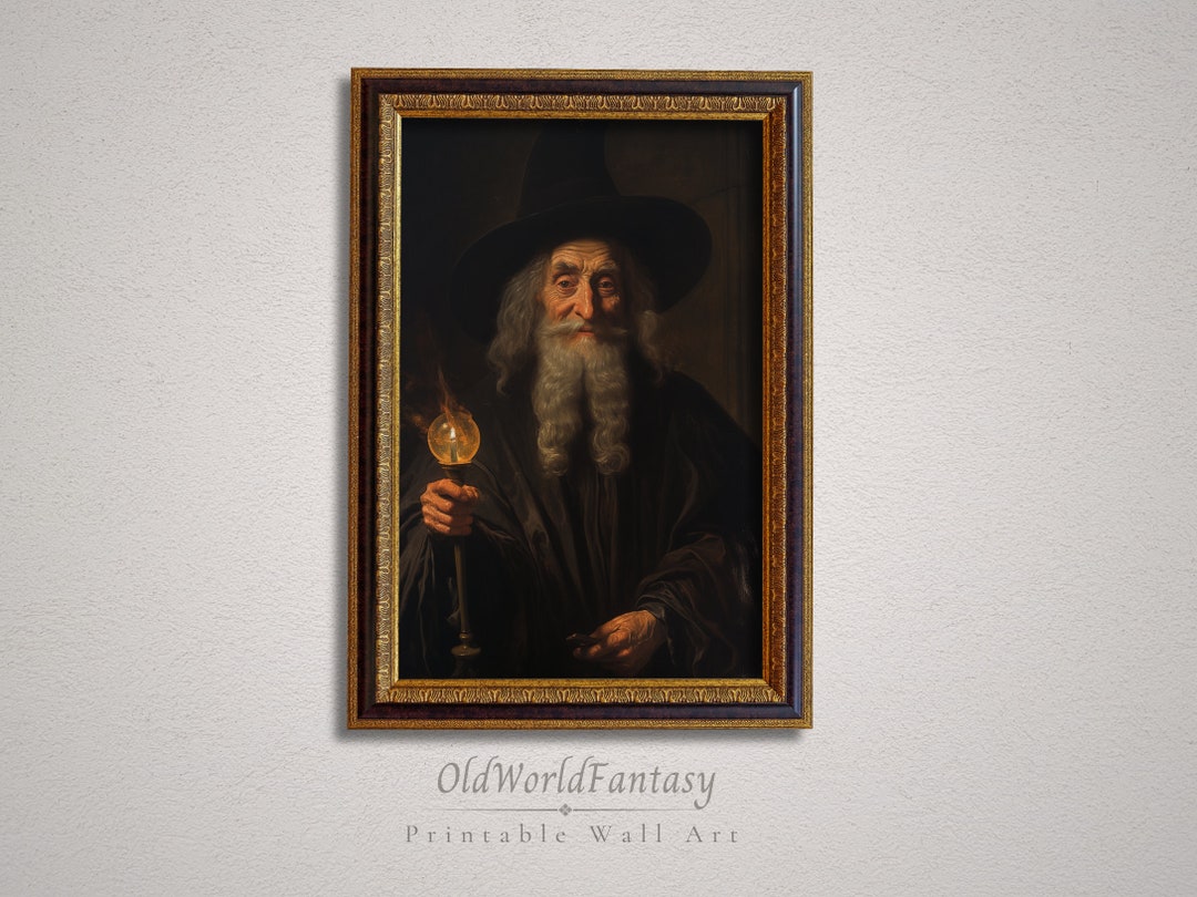 Wizard Portrait Paint Printable Vintage Wall Art School of - Etsy