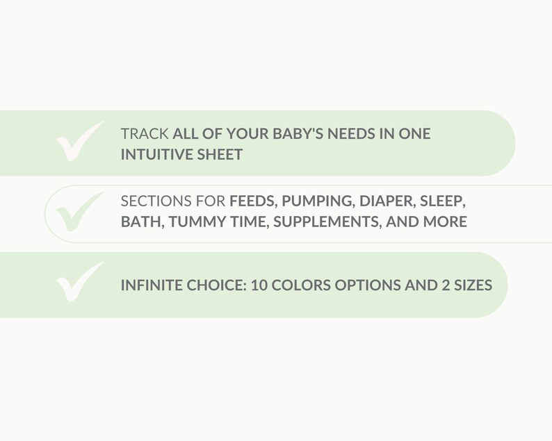 Printable Daily Baby Tracker - 10 Colors - US Letter & A4 Sizes ...